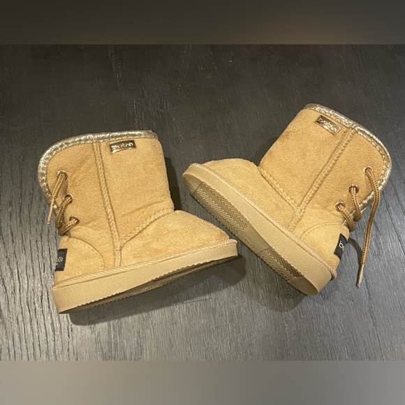 bebe | Shoes | Bebe Tan Brown Boots Lace Lined Girl Toddler Size 5 ...